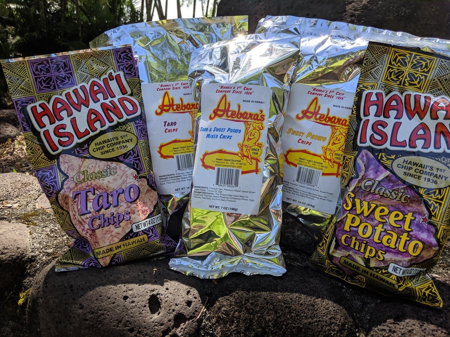 Taro & Sweet Potato Mixed Chips | Hawaii Island Gourmet: Atebara Chips