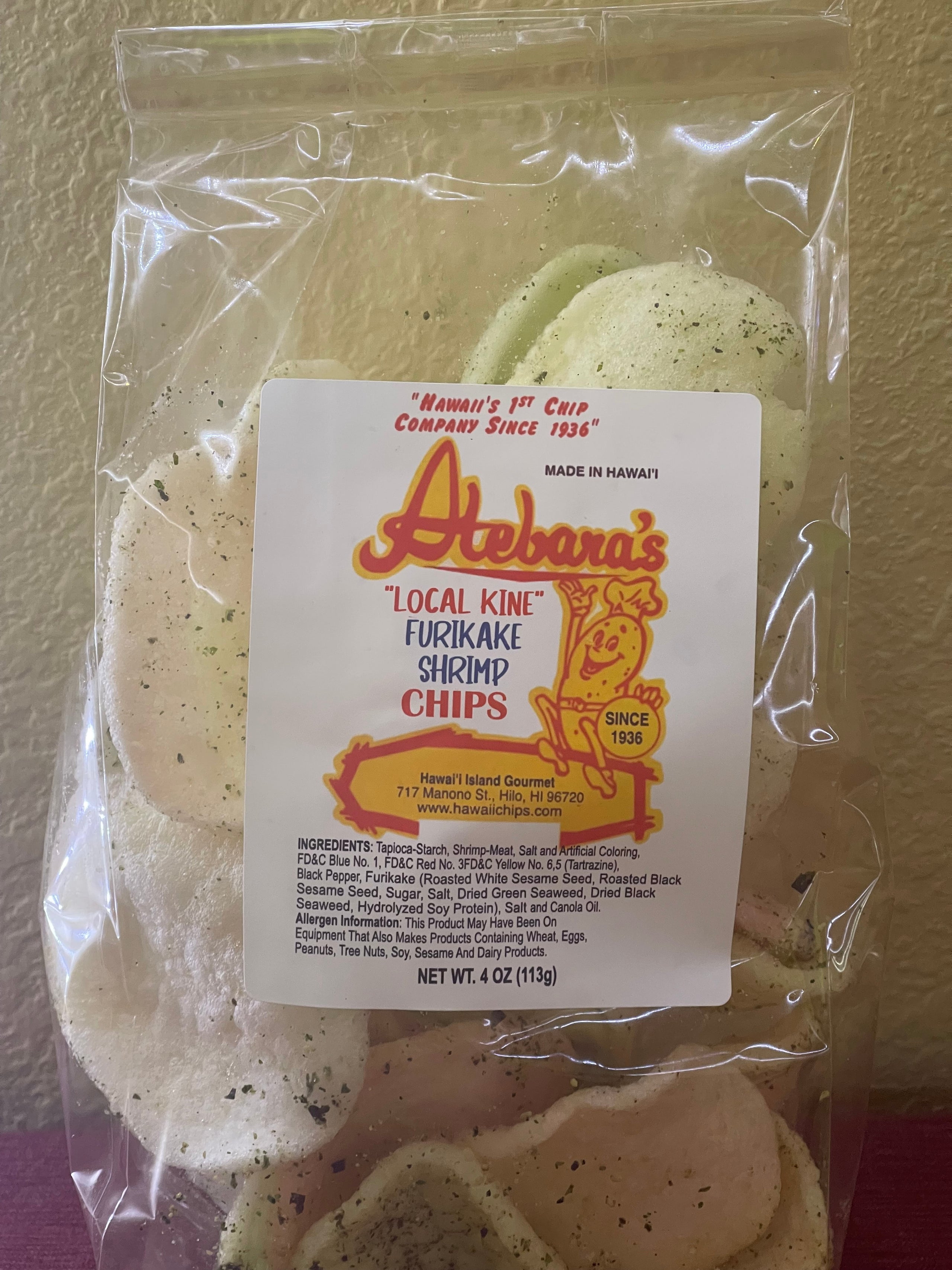 Shrimp Chips Furikake 4 oz. | Hawaii Island Gourmet: Atebara Chips
